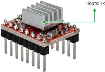 A4988 Stepper Motor Driver Module with Heatsink (1/16 Microstepping)